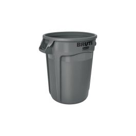 Rubbermaid Vented 32 Gallon Brute Barrel, Gray, FG263200GRAY - CME Corp